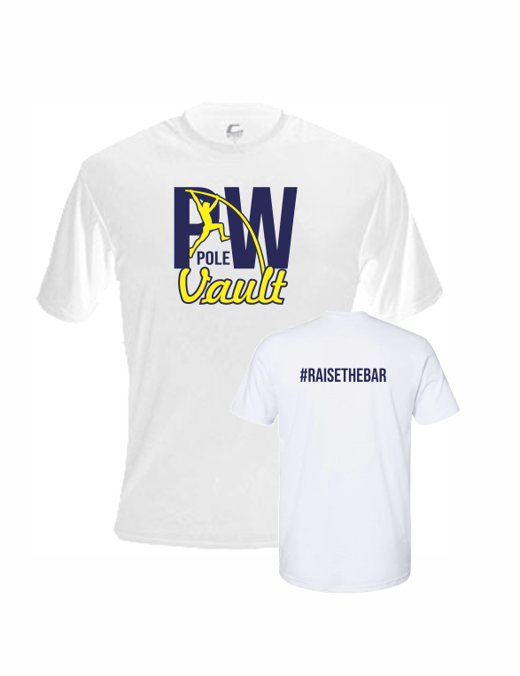 PW Pole Vault Dri-Fit T-shirt – WHITE – Creative Genius Designs